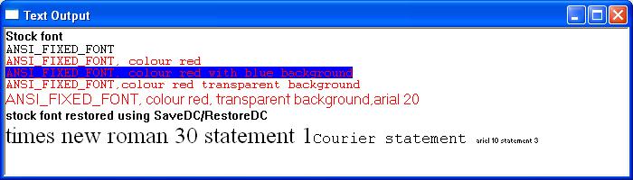 Displaying Text Example